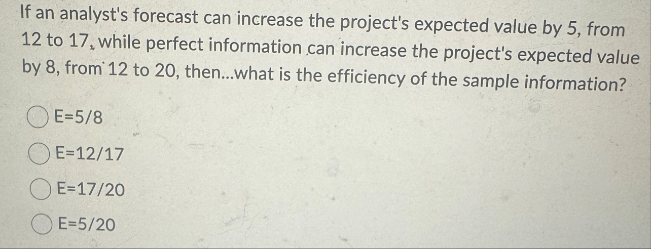 Solved If an analyst's forecast can increase the project's | Chegg.com