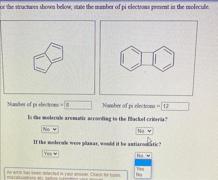 Solved or the structures shown below, state the number of pi | Chegg.com