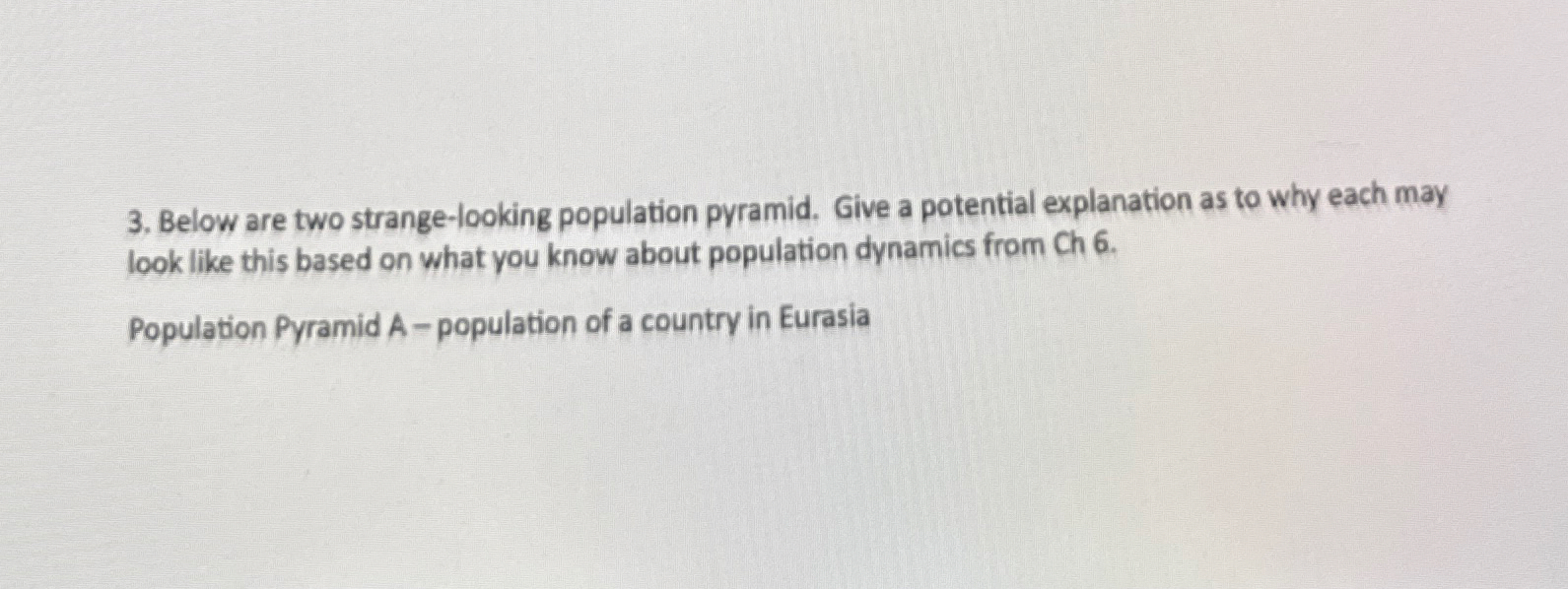 Solved Below are two strange-looking population pyramid. | Chegg.com