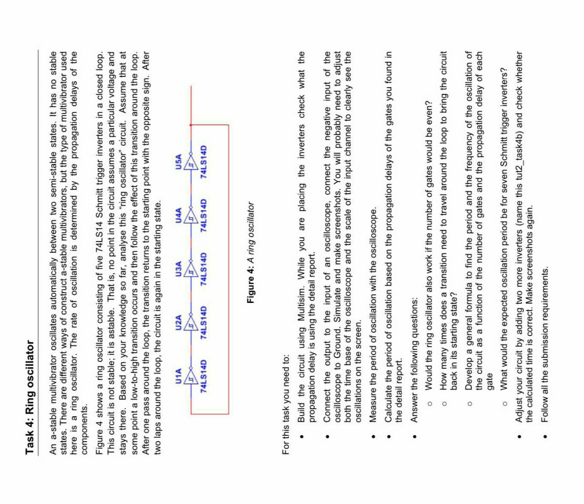 Solved Task 4: Ring oscillatorAn a-stable multivibrator | Chegg.com