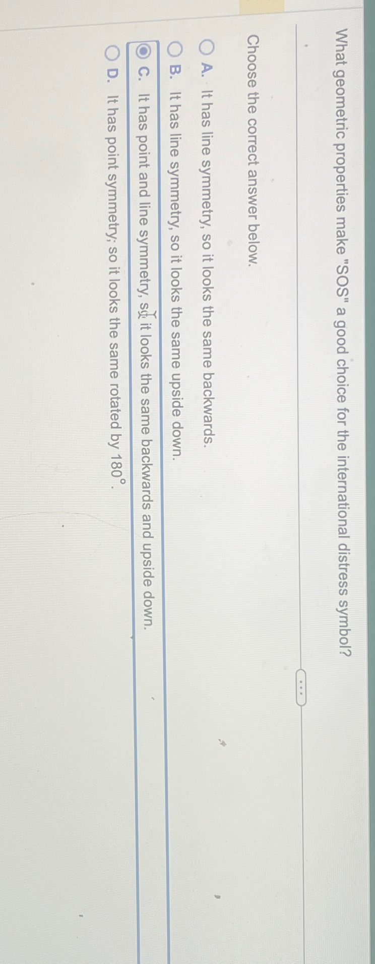 Solved What geometric properties make "SOS" a good choice | Chegg.com