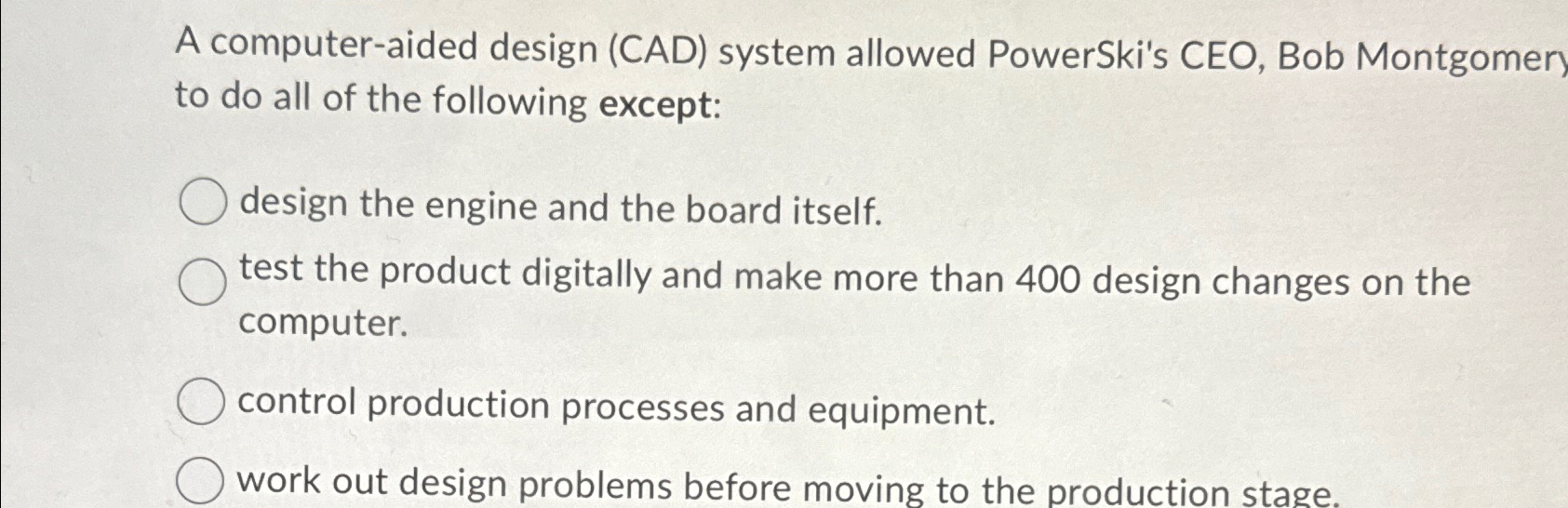 Solved A computer-aided design (CAD) ﻿system allowed | Chegg.com