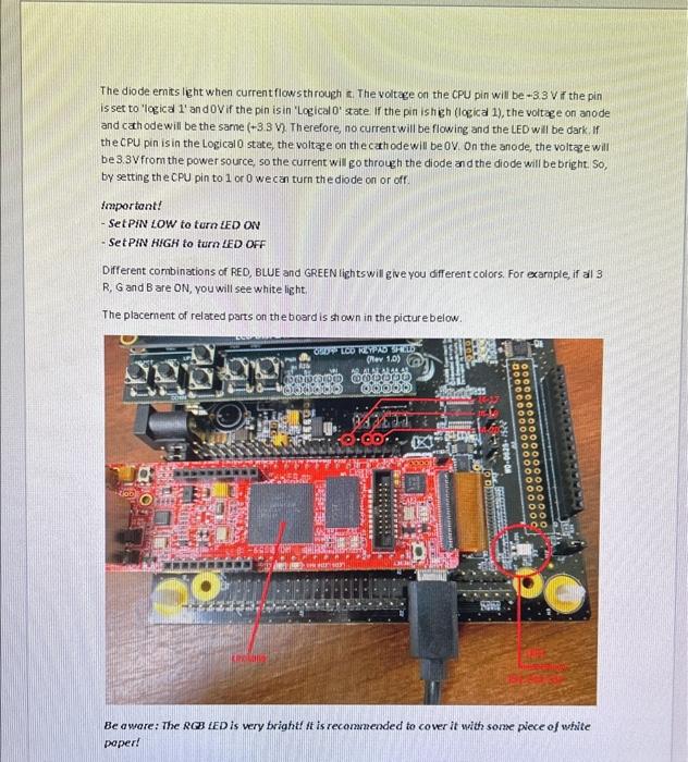 LAB05 - I/O CONFIG, GPIO, Using GPIO for RGB LED | Chegg.com