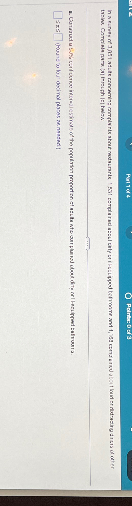 Solved Part 1 ﻿of 4Points: 0 ﻿of 3tables. Complete parts (a) | Chegg.com