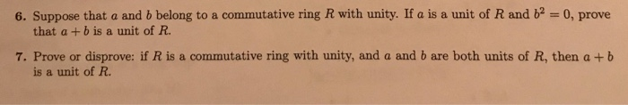 Solved 6. Suppose that a and b belong to a commutative ring | Chegg.com