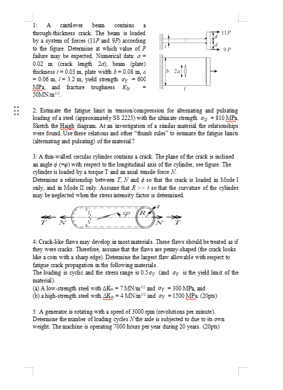 Solved please answer questions 1 ﻿to 4: ﻿ 1: A cantilever | Chegg.com