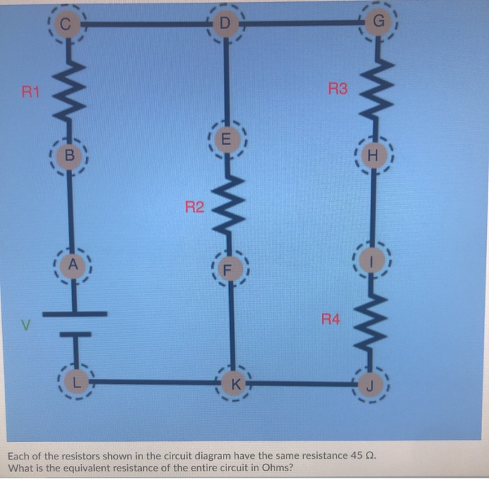Solved R3 R2 R4 Each of the resistors shown in the circuit | Chegg.com