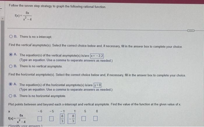 Solved Follow the seven step strategy to graph the following | Chegg.com