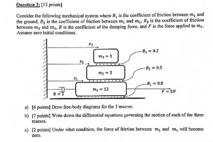 Solved Consider the following mechanical system where B1 is | Chegg.com