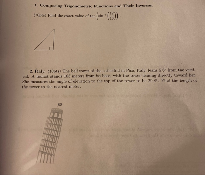 Solved 1. Composing Trigonometric Functions and Their | Chegg.com