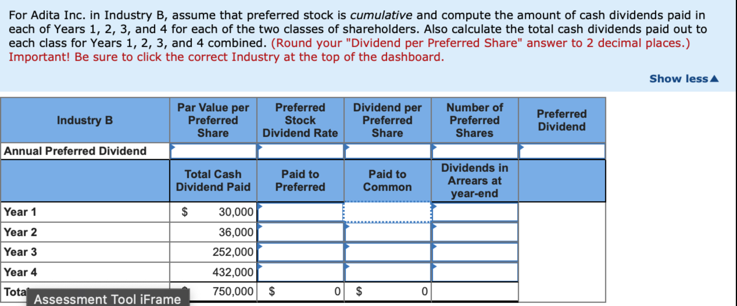For Adita Inc. in Industry B, assume that preferred | Chegg.com For Adita Inc. in Industry B, assume that preferred | Chegg.com