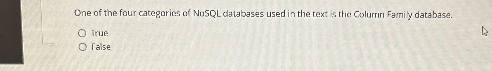 Solved One of the four categories of NoSQL databases used in | Chegg.com