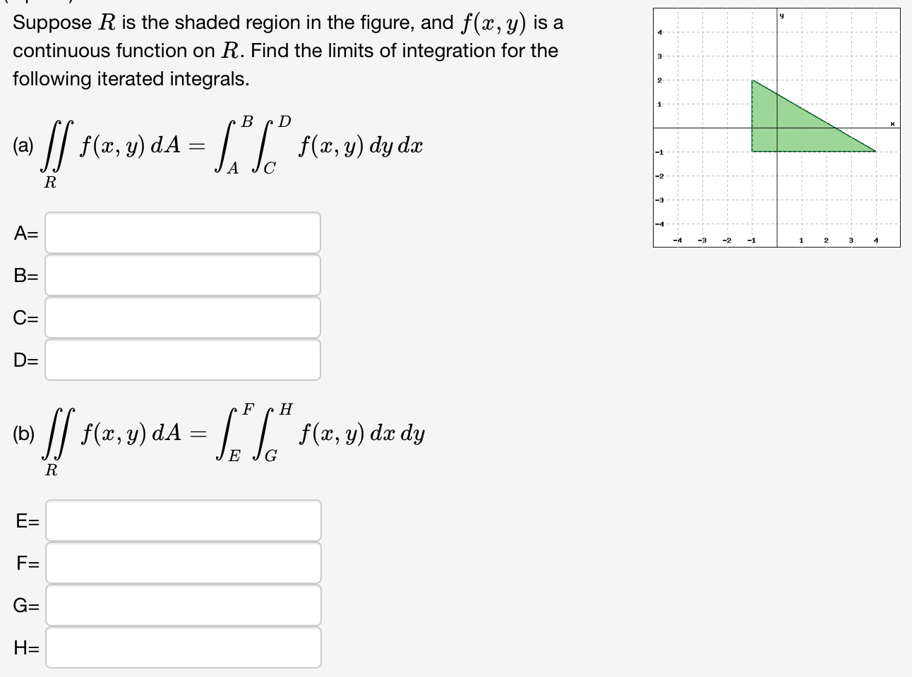Solved Suppose R ﻿is the shaded region in the figure, and | Chegg.com