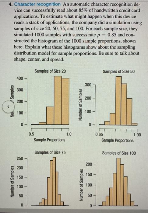 Solved 4. Character recognition An automatic character | Chegg.com