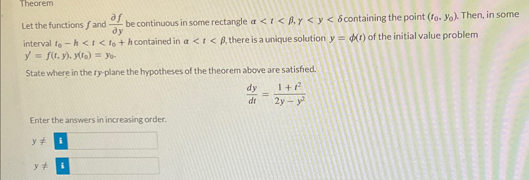 Solved TheoremLet the functions f ﻿and delfdely ﻿be | Chegg.com
