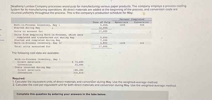Solved question by entering your answers in the tabs | Chegg.com
