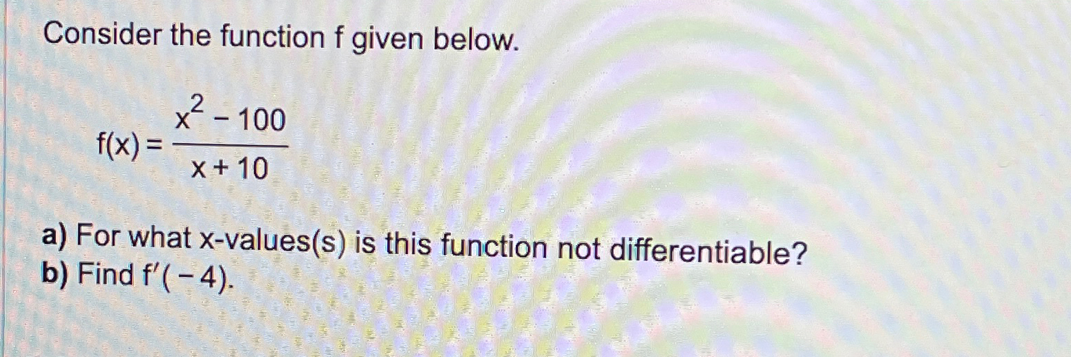 Solved Consider the function f ﻿given | Chegg.com