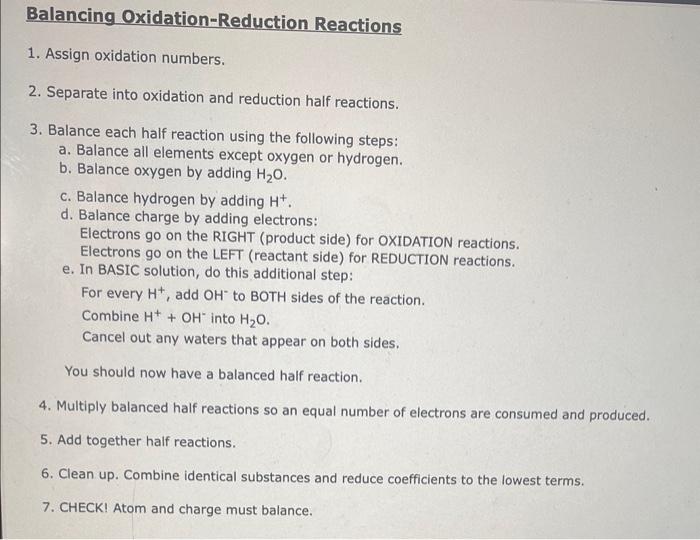Solved 1. Assign oxidation numbers. 2. Separate into | Chegg.com