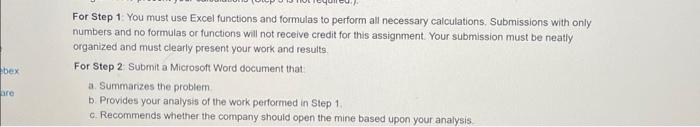 Solved For Step 1: You must use Excel functions and formulas | Chegg.com