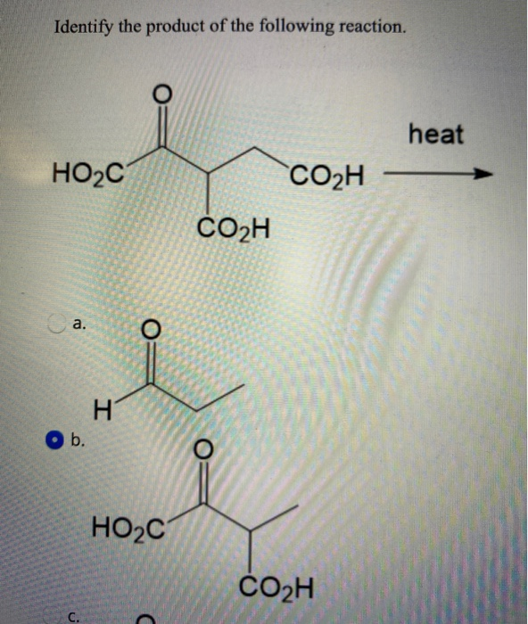 Solved Identify the product of the following reaction. heat | Chegg.com