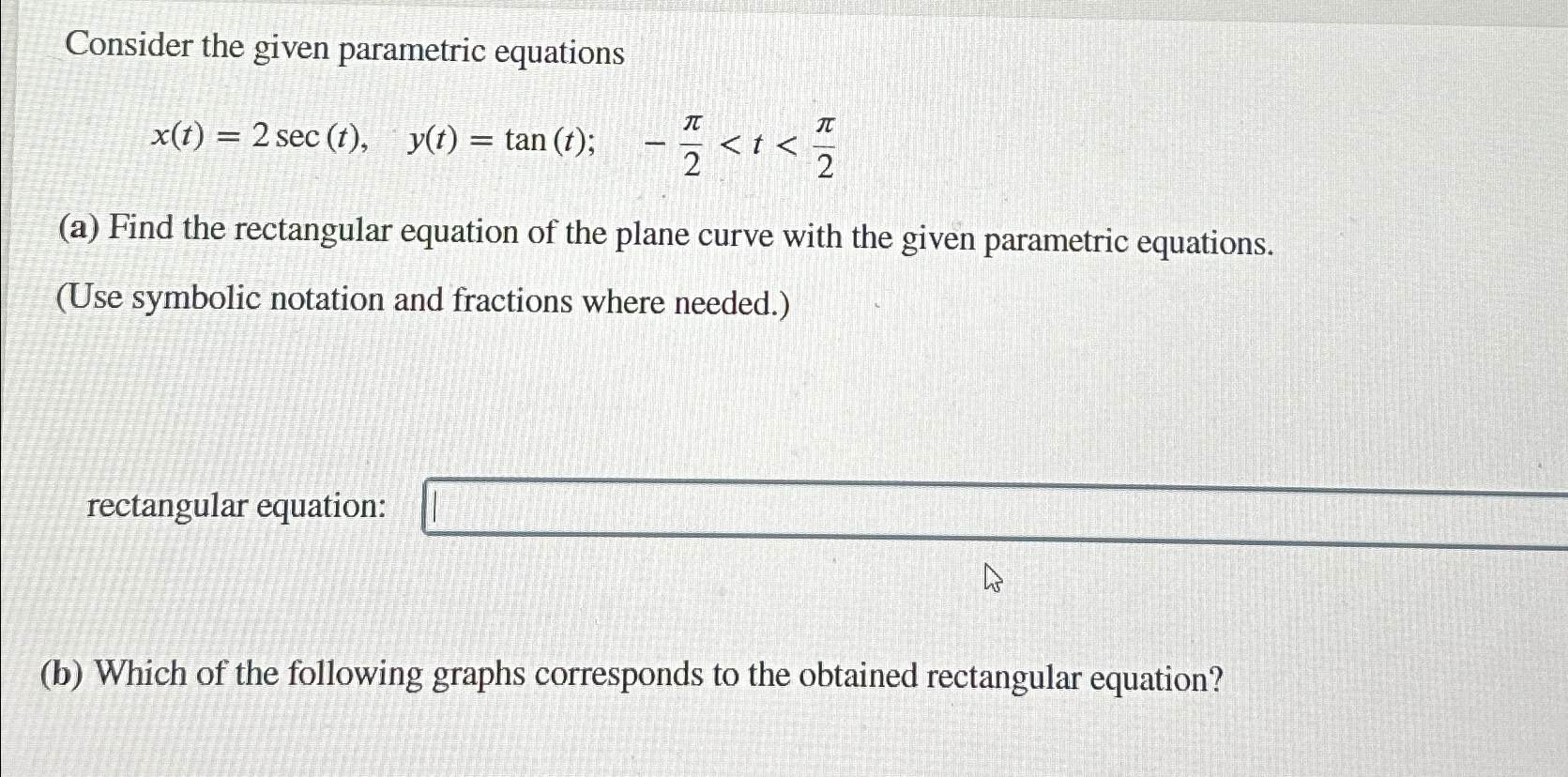 Solved Consider the given parametric | Chegg.com