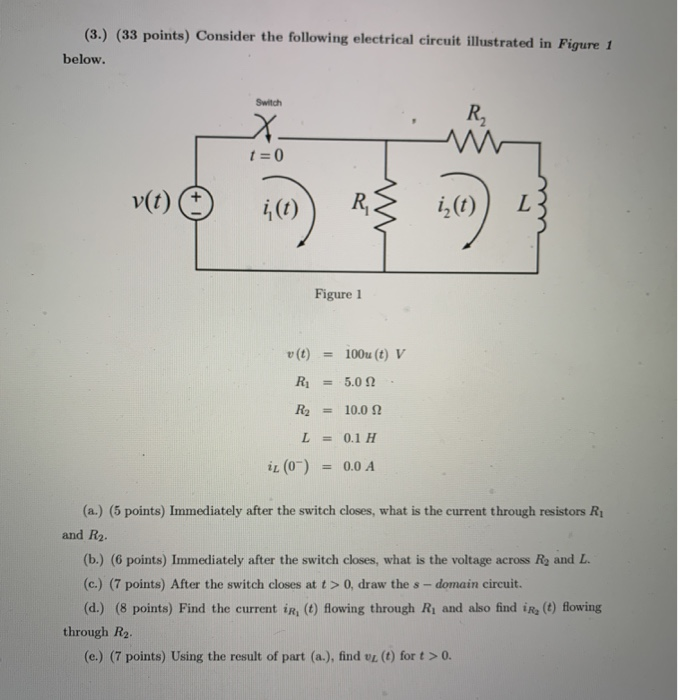 Solved (3.) (33 points) Consider the following electrical | Chegg.com Solved (3.) (33 points) Consider the following electrical | Chegg.com