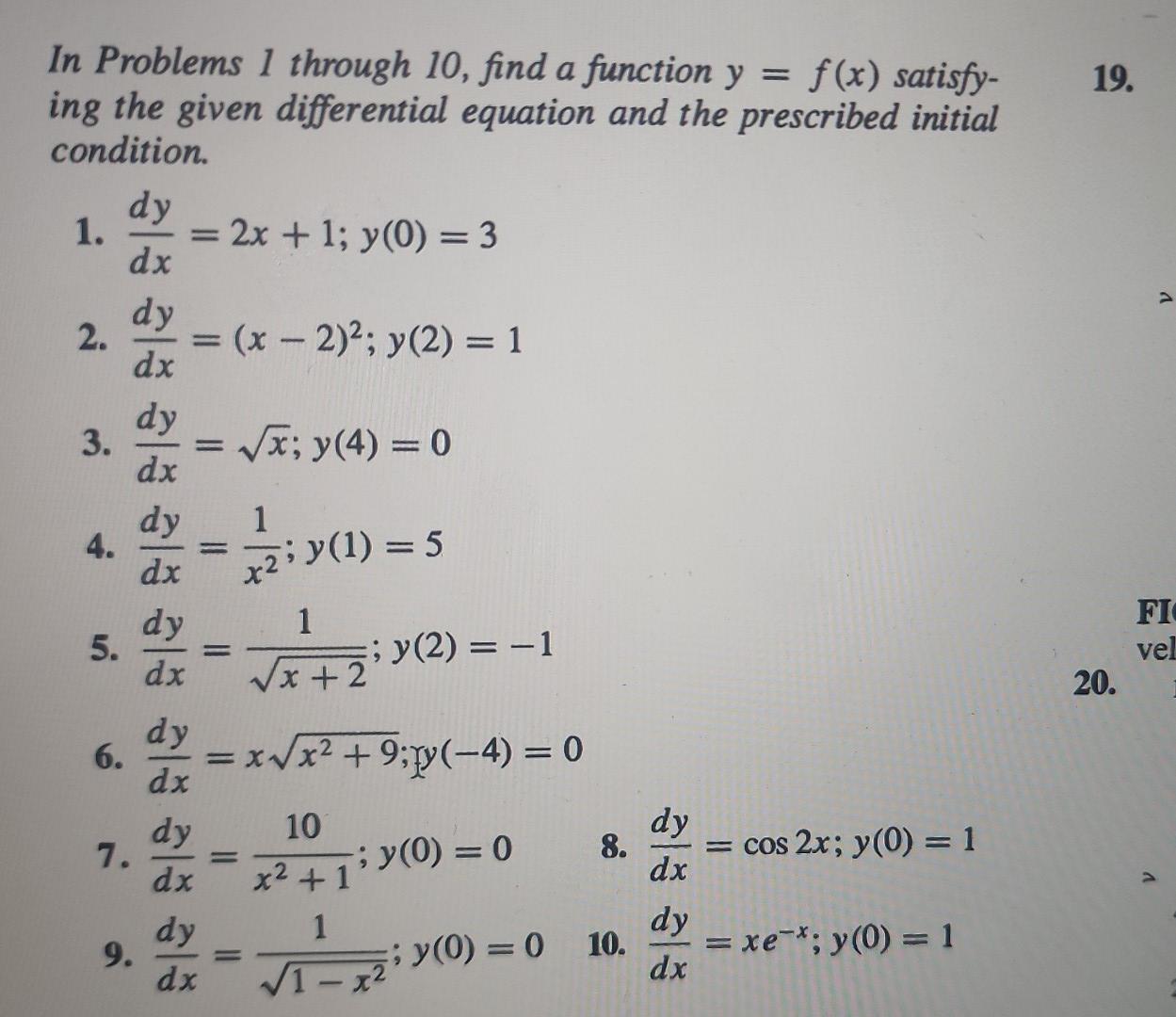 Solved In Problems 1 through 10, find a function y=f(x) | Chegg.com