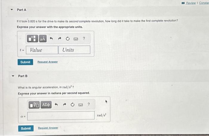 Solved A computer disk drive is turned on starting from rest | Chegg.com