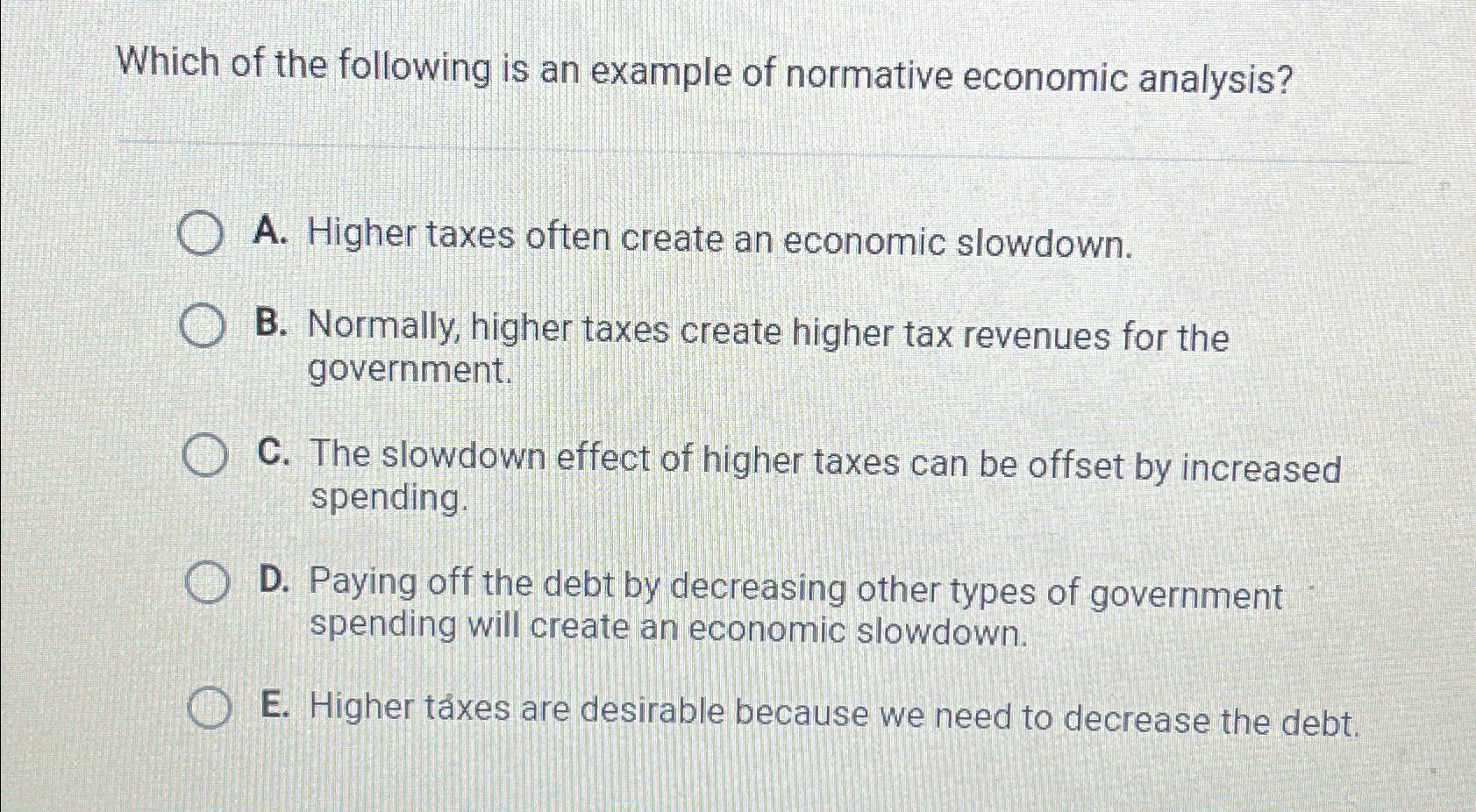 Solved Which of the following is an example of normative | Chegg.com