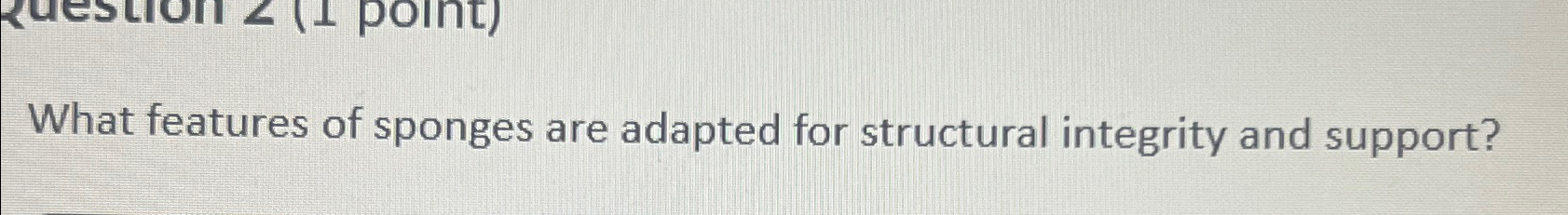 Solved What features of sponges are adapted for structural | Chegg.com