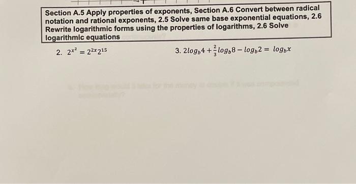 Solved Section A.5 Apply properties of exponents, Section | Chegg.com