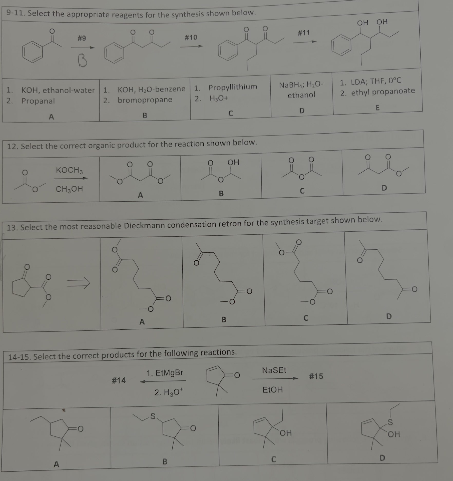 Solved 9-11. ﻿Select the appropriate reagents for the | Chegg.com