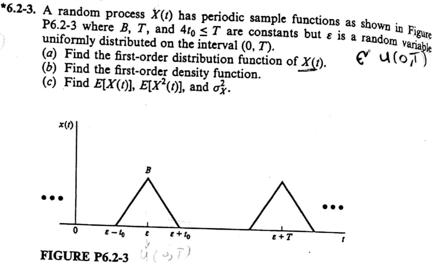 Solved *6.2-3. ﻿A random process x(t) ﻿has periodic sample | Chegg.com