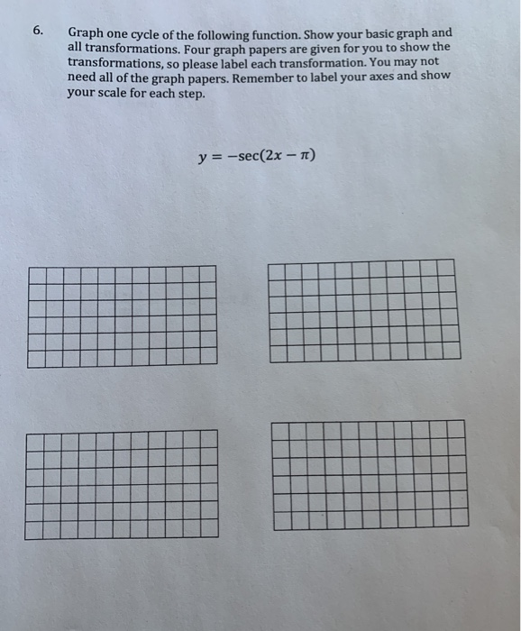 Solved Graph One Cycle Of The Following Function Show Your 2349
