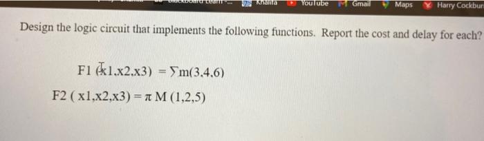 Solved Design the logic circuit that implements the | Chegg.com