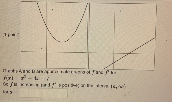 Solved 1 Point Graphs A And B Are Approximate Graphs Of F 7668