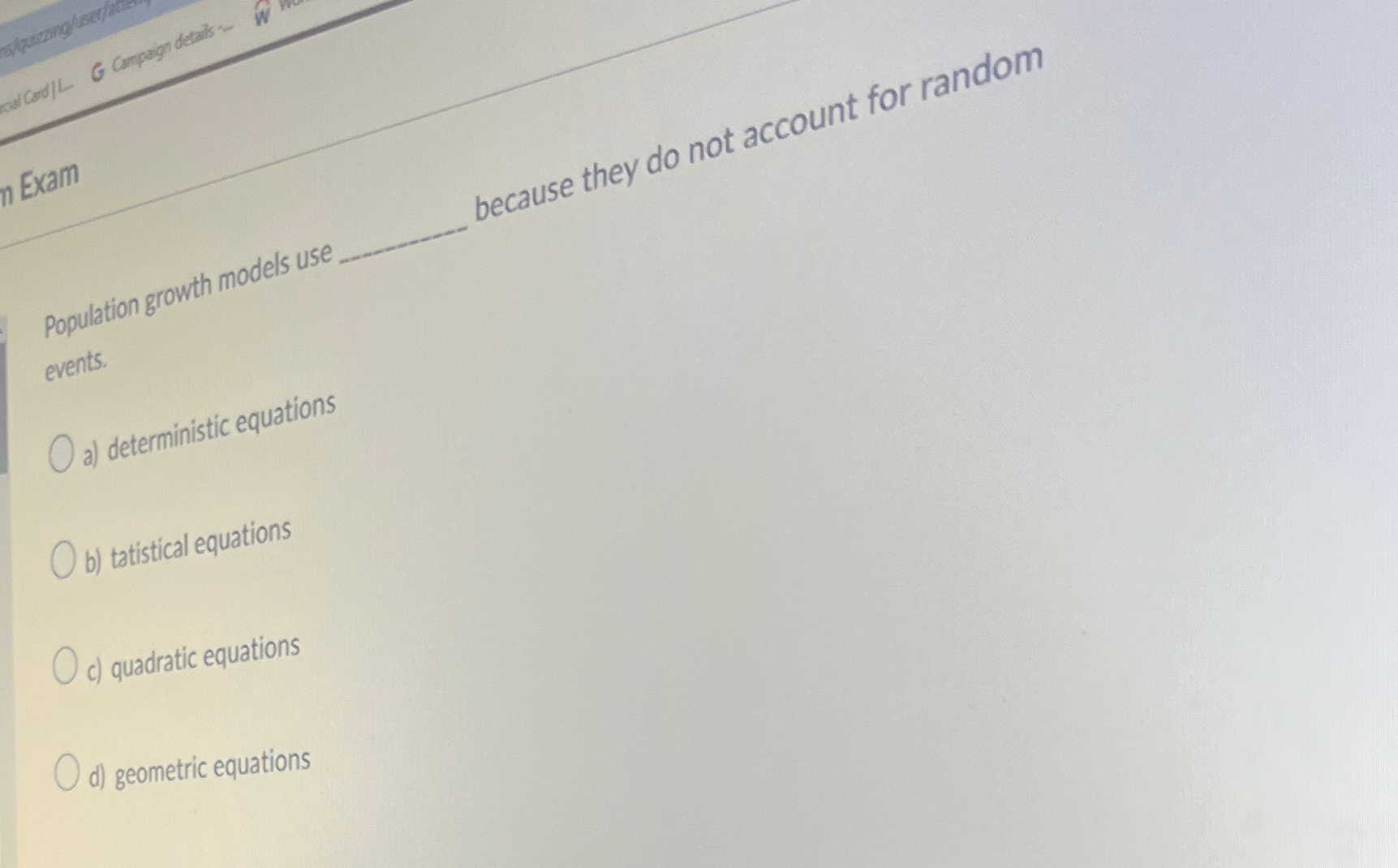 Solved population growth models use q, ﻿because they do not | Chegg.com