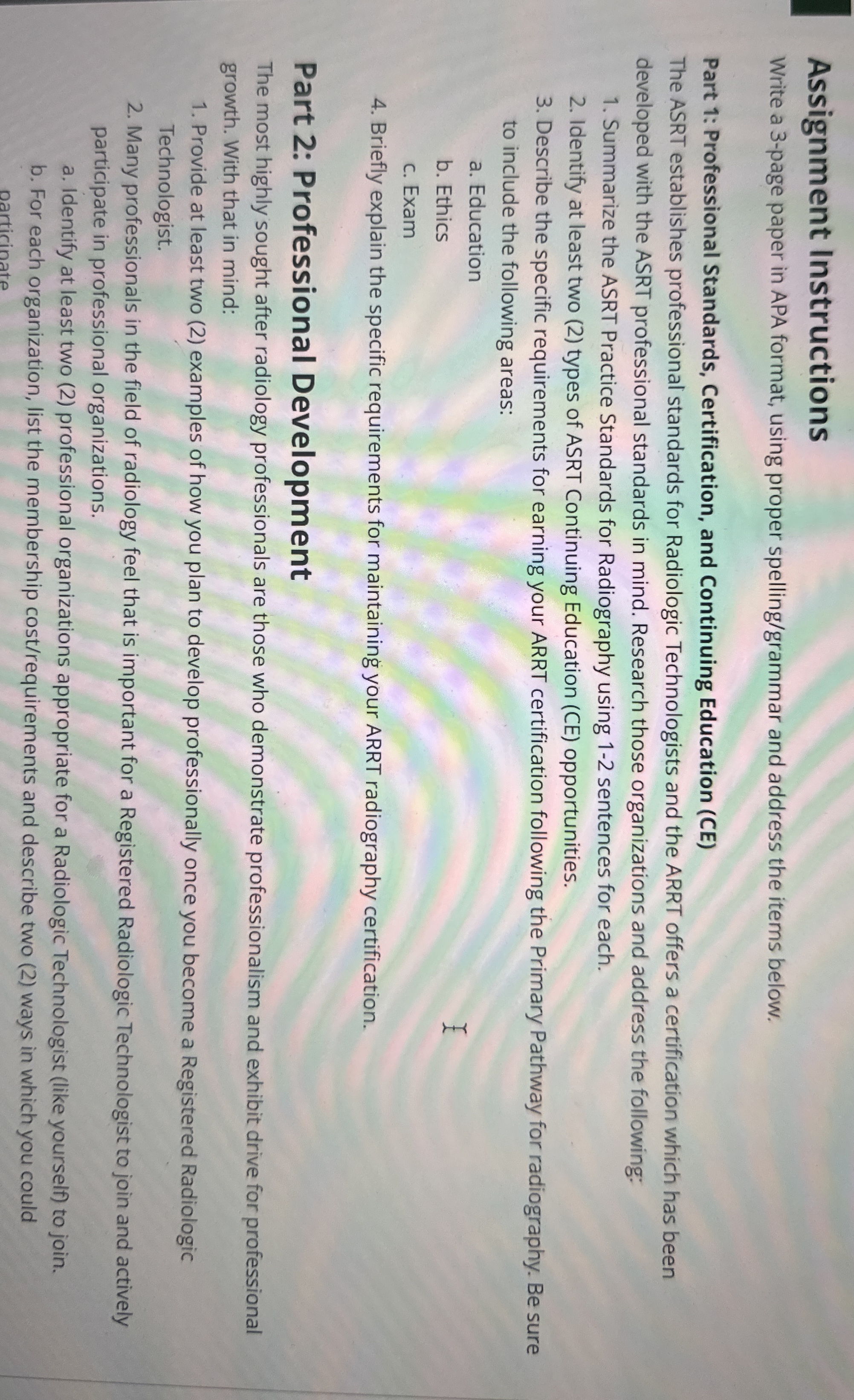 Solved Assignment InstructionsWrite a 3-page paper in APA | Chegg.com