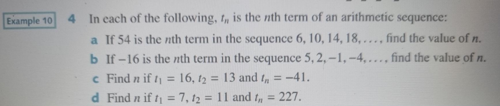 Solved 4 ﻿In each of the following, tn ﻿is the nth term of | Chegg.com