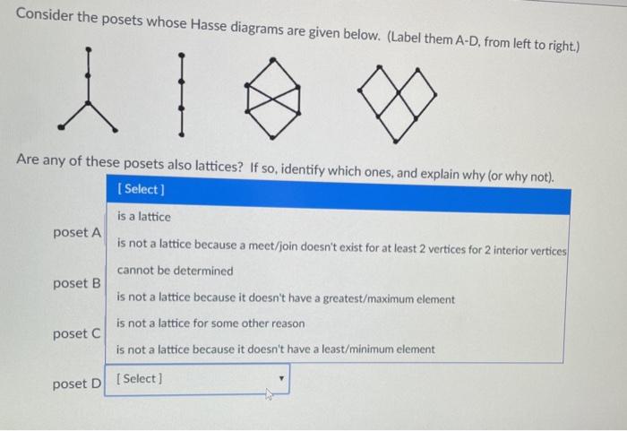 Solved Consider the posets whose Hasse diagrams are given | Chegg.com