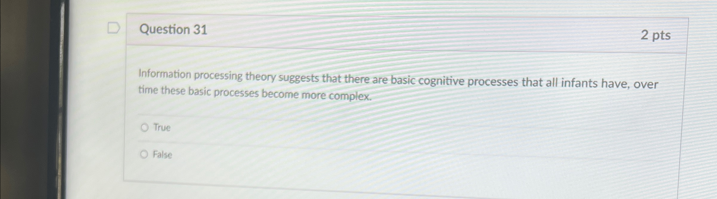 Solved Question 312 ﻿ptsInformation processing theory | Chegg.com