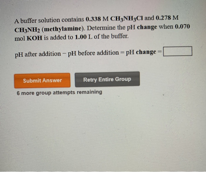 Solved A buffer solution contains 0.338 M CH3NH3Cl and 0.278 | Chegg.com