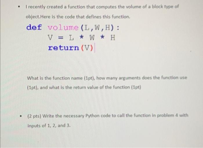 Solved • I recently created a function that computes the | Chegg.com