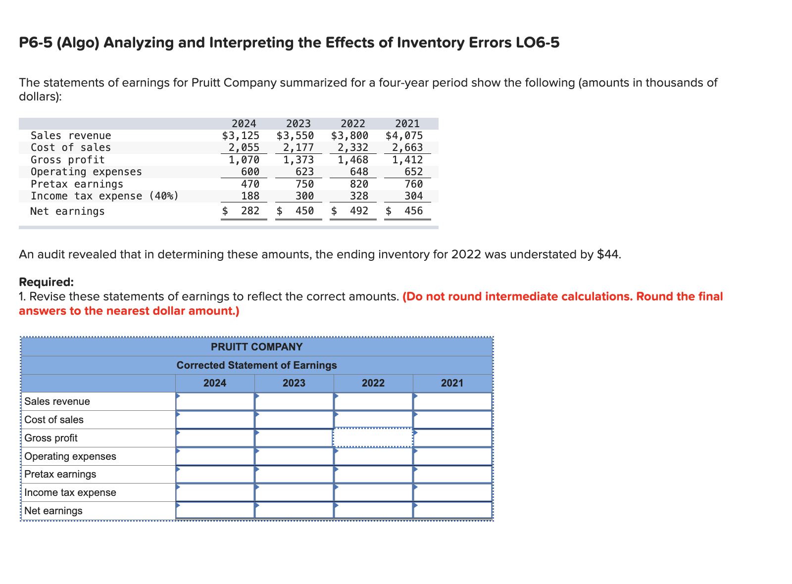 Solved P6-5 (Algo) ﻿Analyzing and Interpreting the Effects | Chegg.com