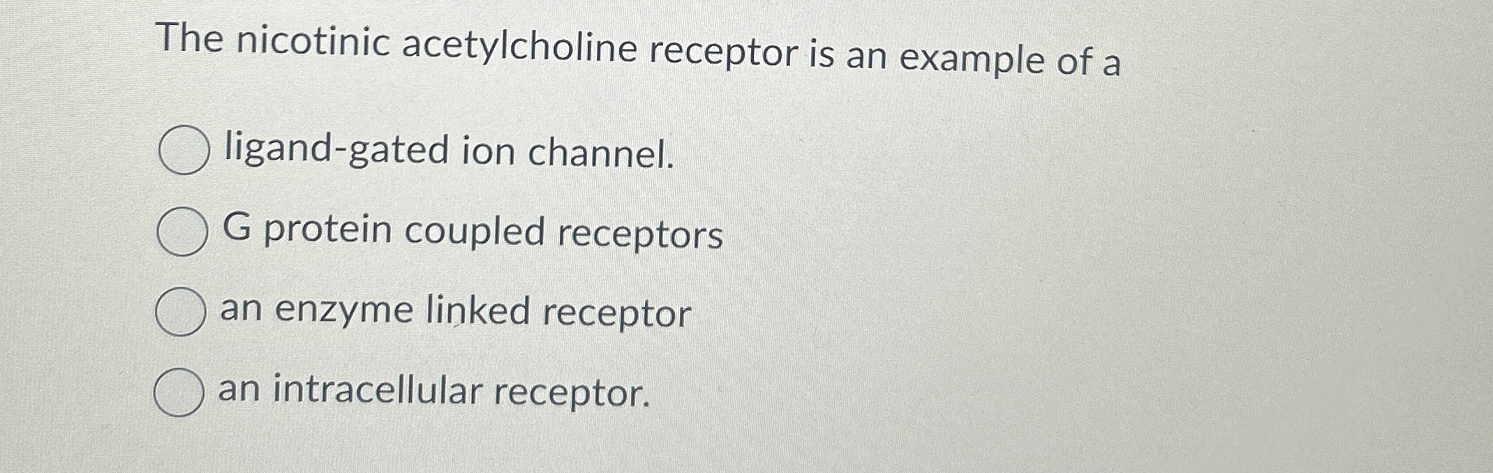 Solved The nicotinic acetylcholine receptor is an example of | Chegg.com