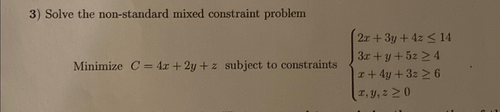 Solved Solve the non-standard mixed constraint | Chegg.com