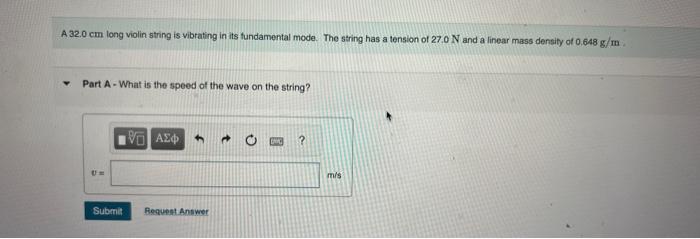 Solved A 32.0 cm long violin string is vibrating in its | Chegg.com