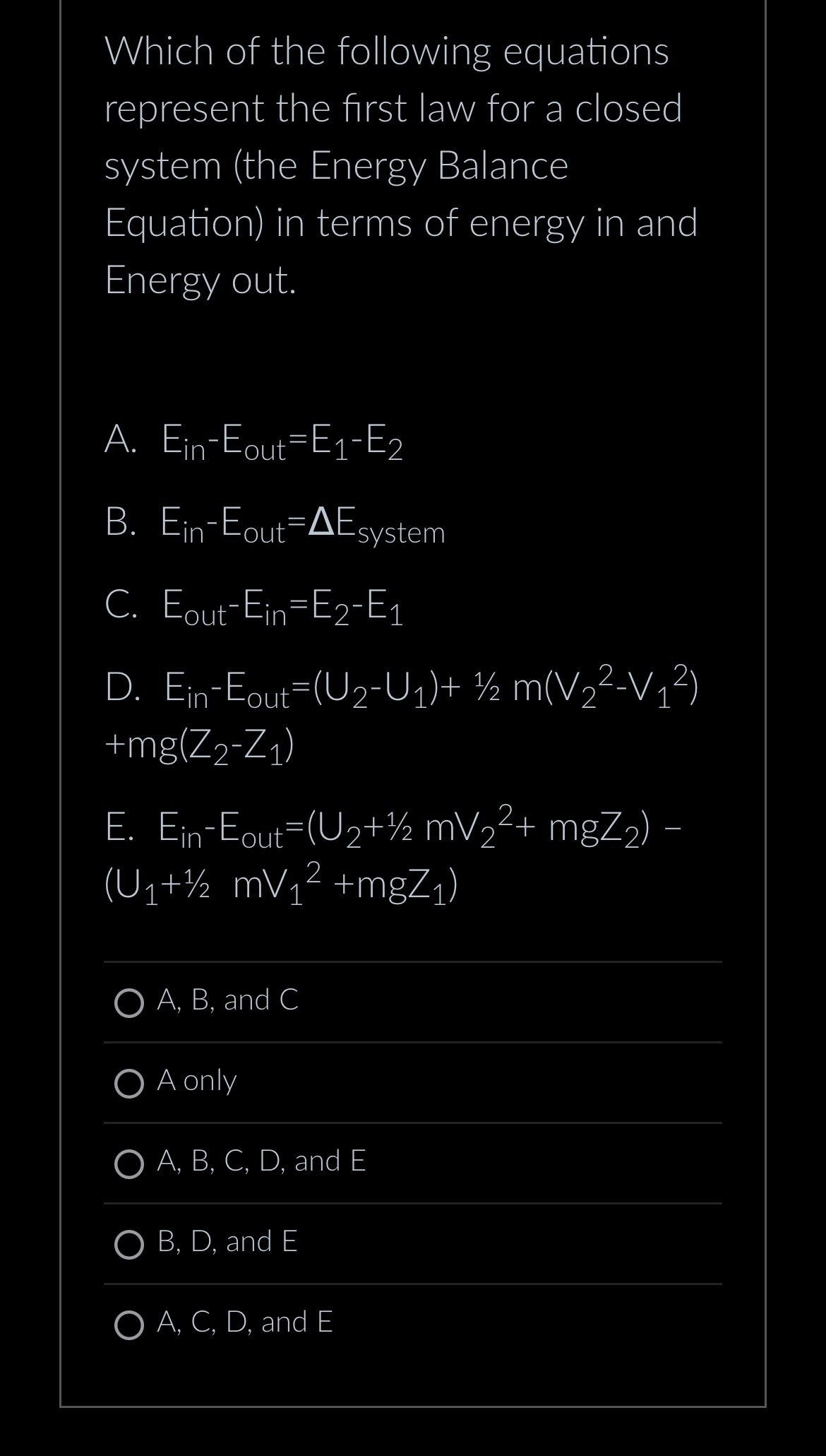 Solved Which of the following equations represent the first | Chegg.com