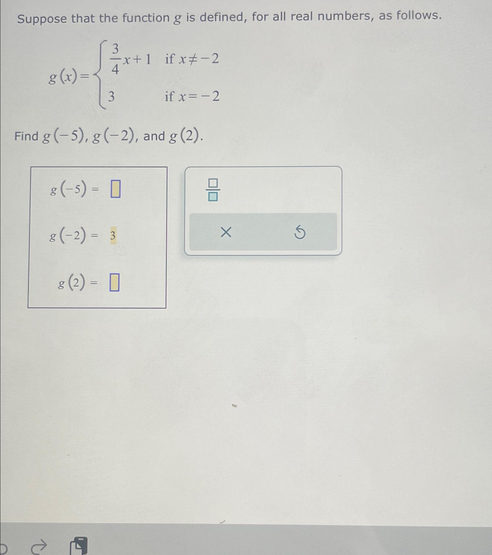 Solved Suppose that the function g ﻿is defined, for all real | Chegg.com