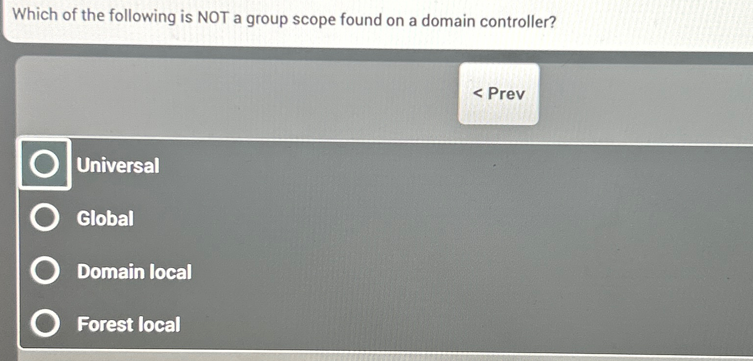 Solved Which of the following is NOT a group scope found on | Chegg.com
